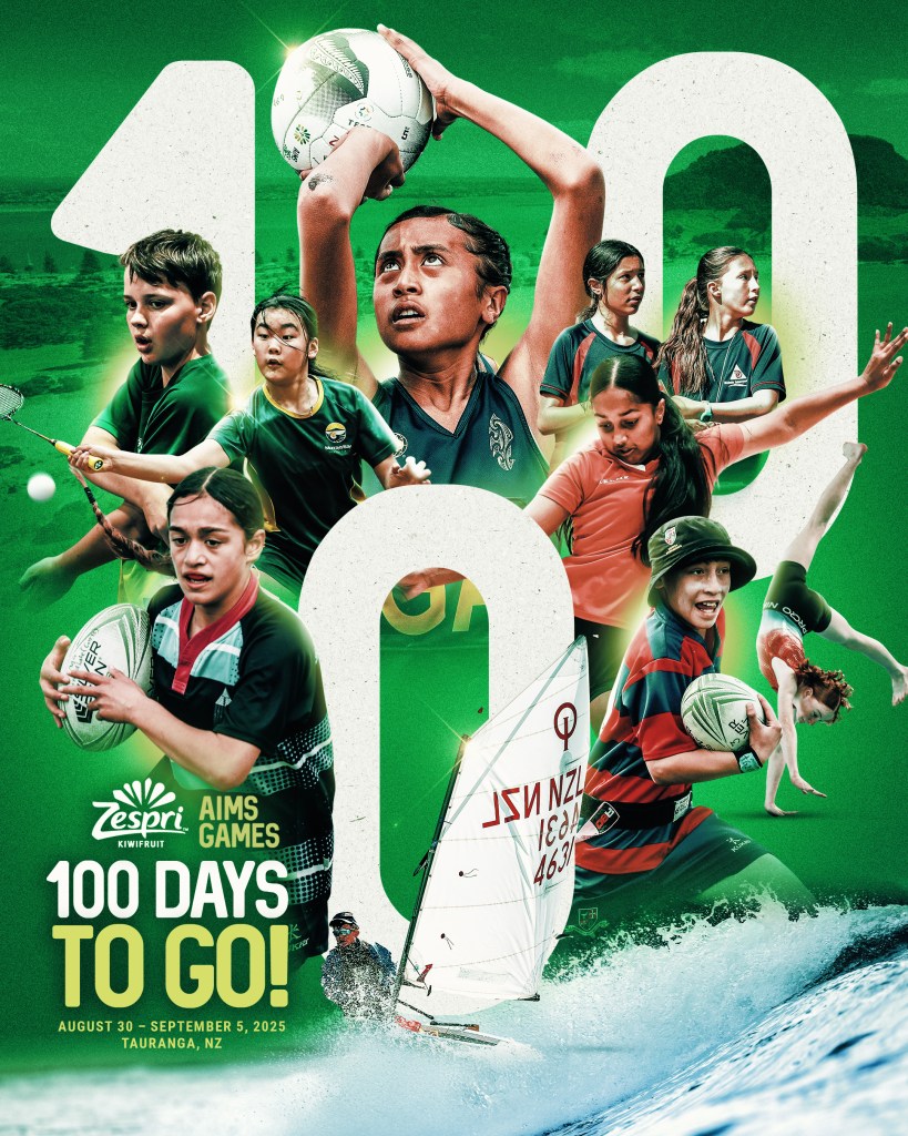 Today marks 100 days to go until the 2025 Zespri AIMS Games! - NZIODA